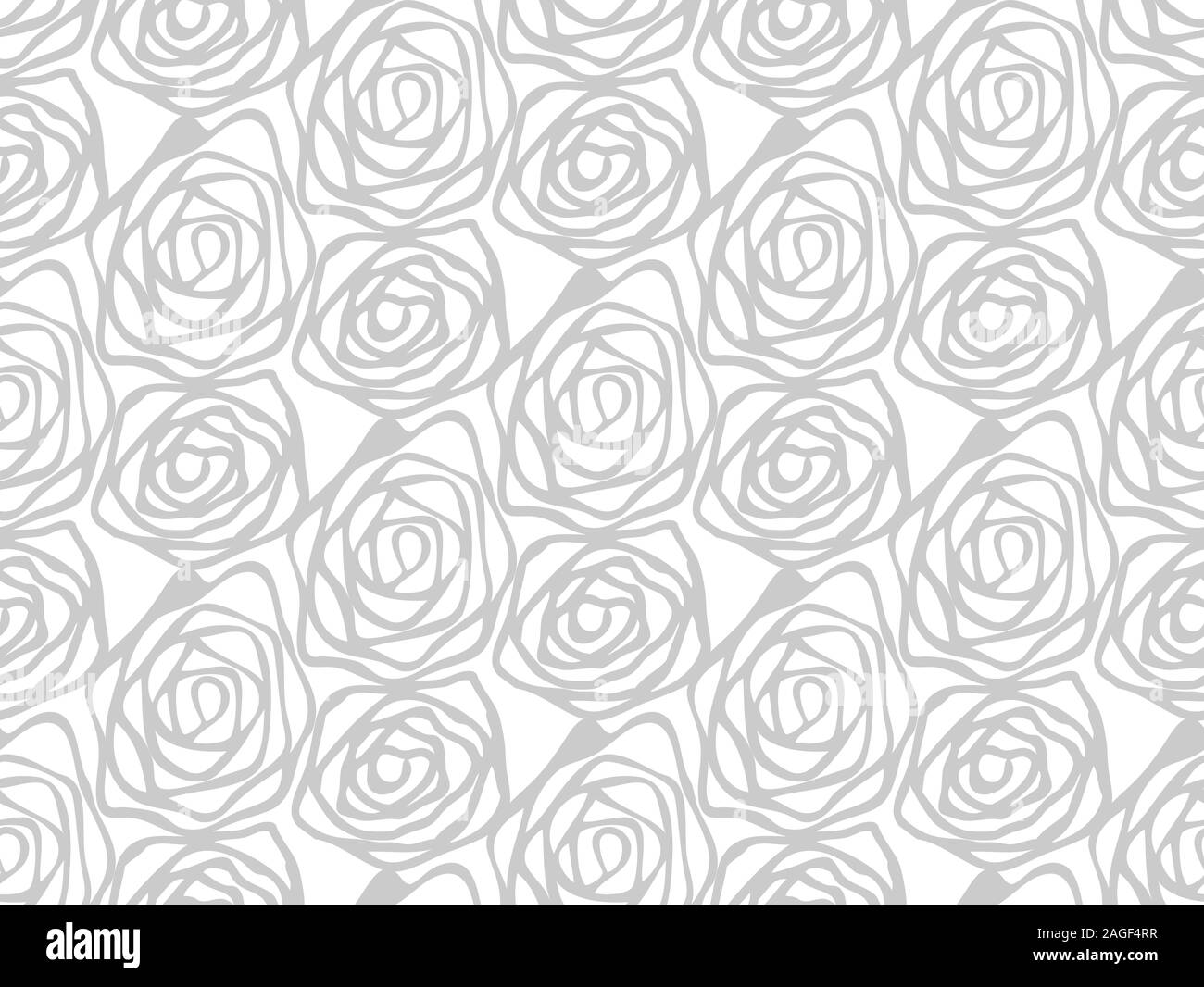 Hand drawn swirl rose flower pattern seamless repeat background Stock ...