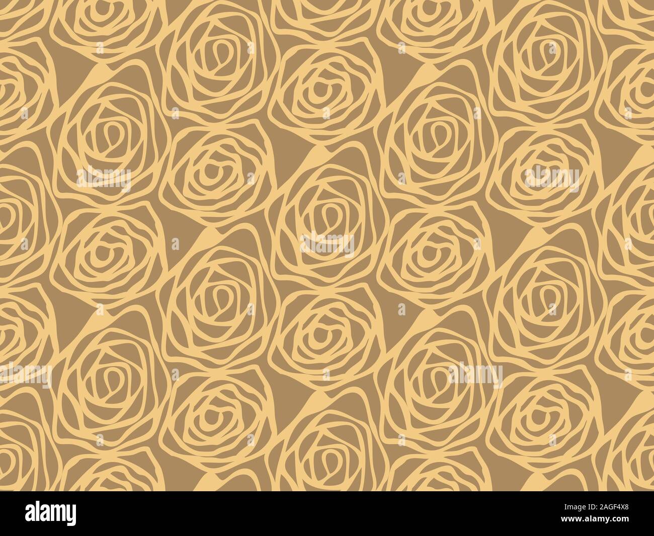 Hand drawn swirl rose flower pattern seamless repeat background Stock ...