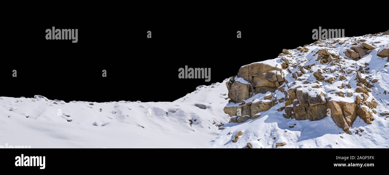 rock isolated on black background Stock Photo - Alamy