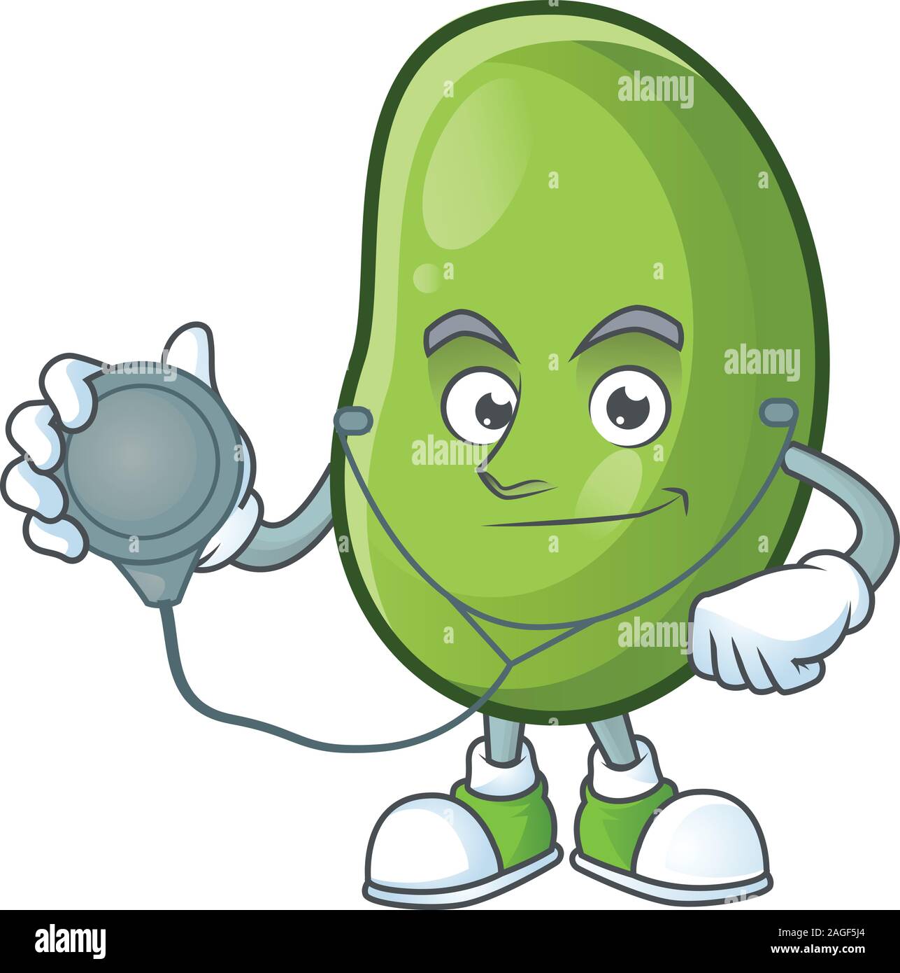 Green beans cartoon character style as a Doctor with tools Stock Vector ...