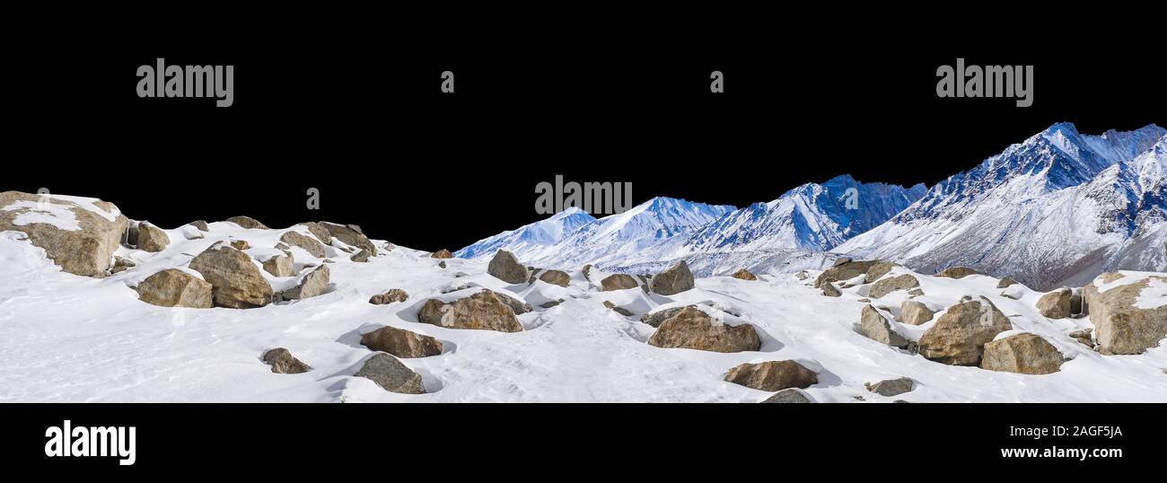 rock isolated on black background Stock Photo - Alamy