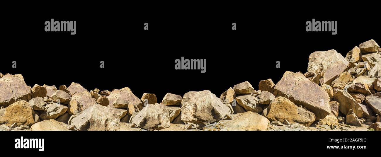 rock isolated on black background Stock Photo - Alamy
