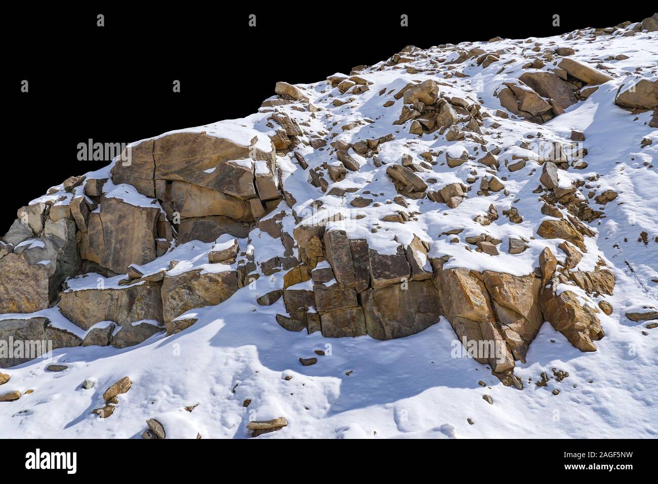 rock isolated on black background Stock Photo - Alamy