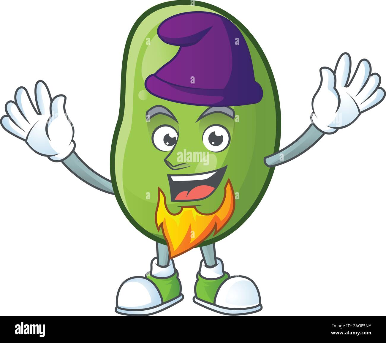 Green beans mascot cartoon style as an Elf Stock Vector Image & Art - Alamy
