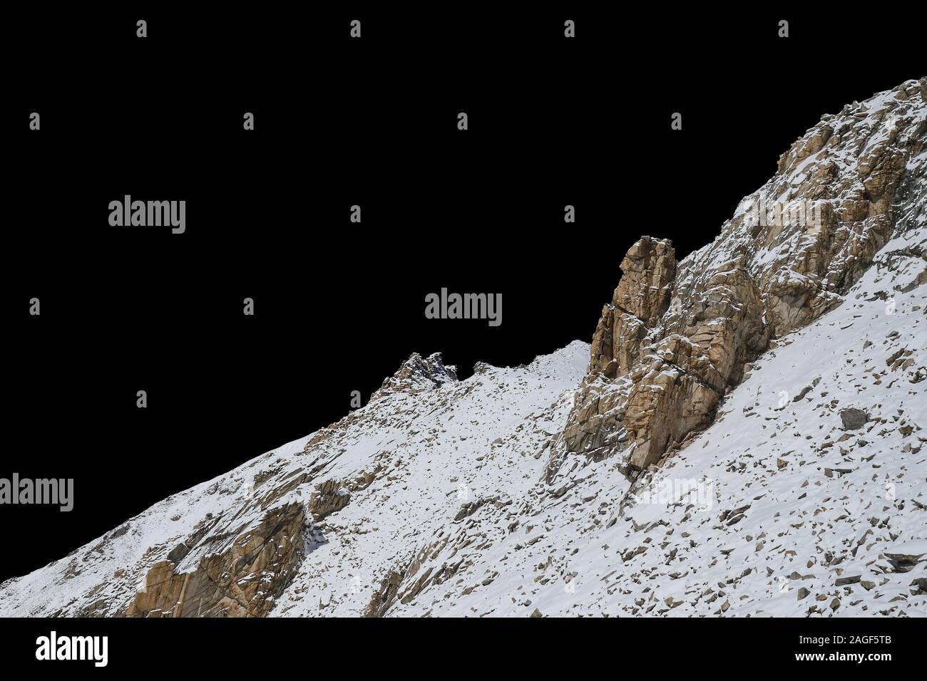 rock isolated on black background Stock Photo - Alamy