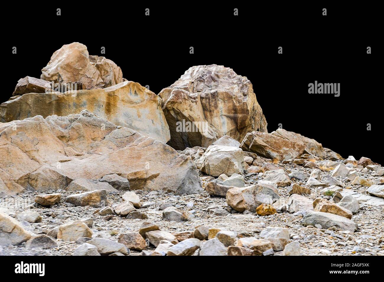 rock isolated on black background Stock Photo - Alamy
