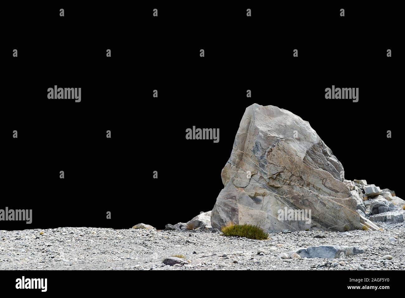 rock isolated on black background Stock Photo - Alamy