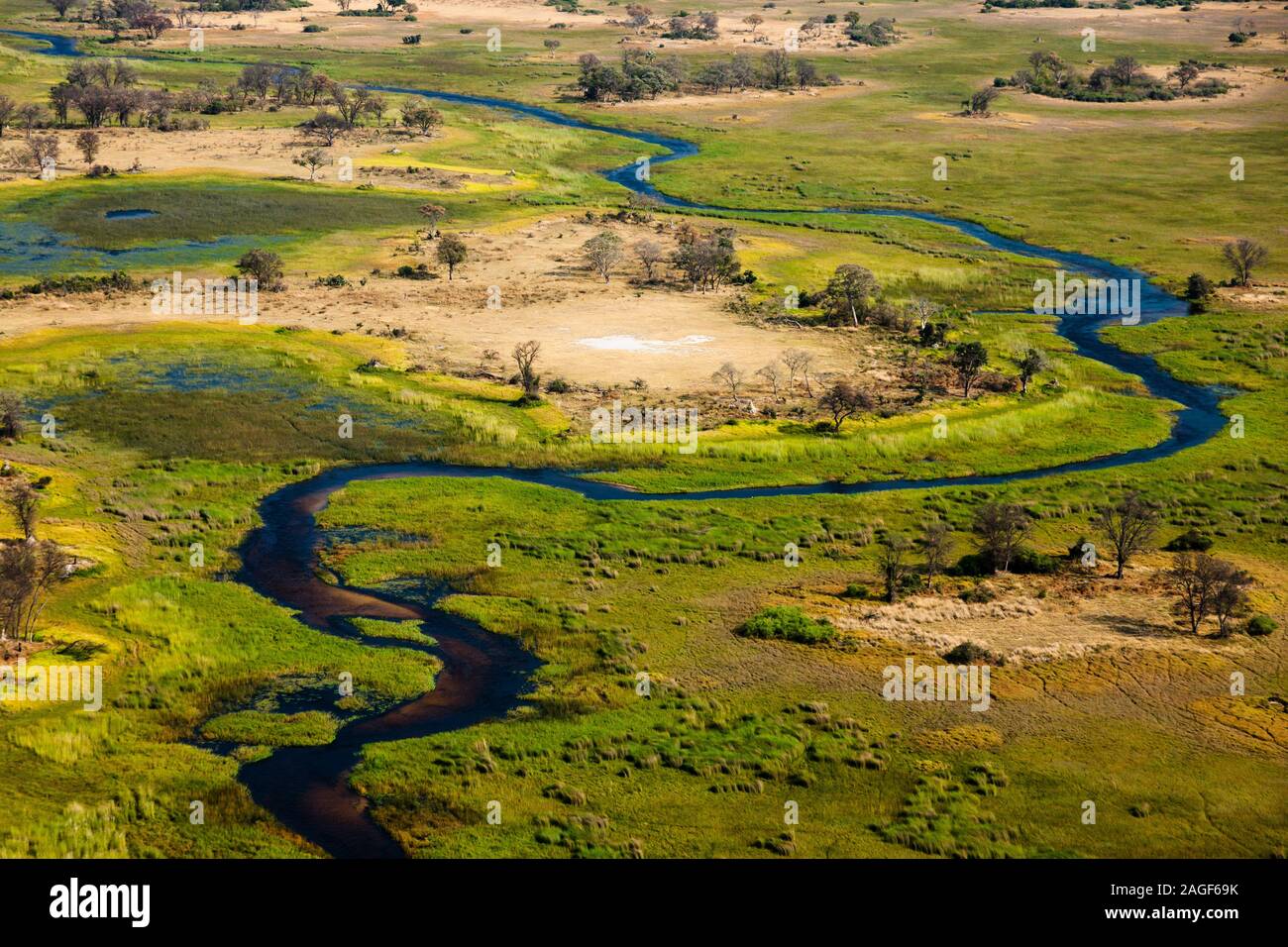 Okavango river in wetlands, grasslands, aerial view, Okavango delta, by ... Okavango river in wetlands, grasslands, aerial view, Okavango delta, by ...
