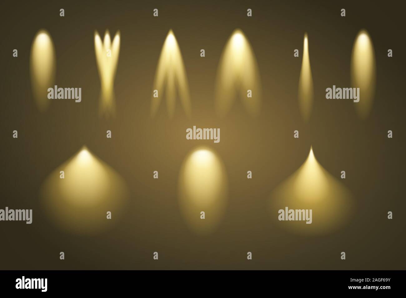 Gold glowing sparkle set Cut Out Stock Images & Pictures - Alamy