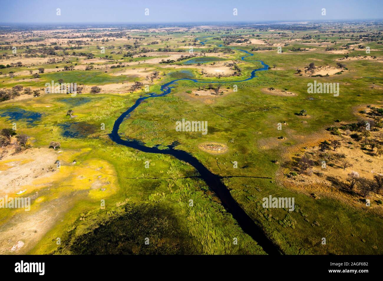 Okavango river in wetlands, grasslands, aerial view, Okavango delta, by ... Okavango river in wetlands, grasslands, aerial view, Okavango delta, by ...