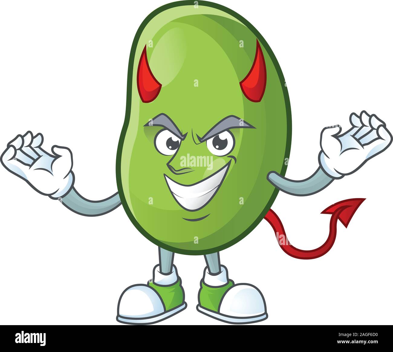 Picture of green beans as a Devil cartoon mascot Stock Vector Image ...