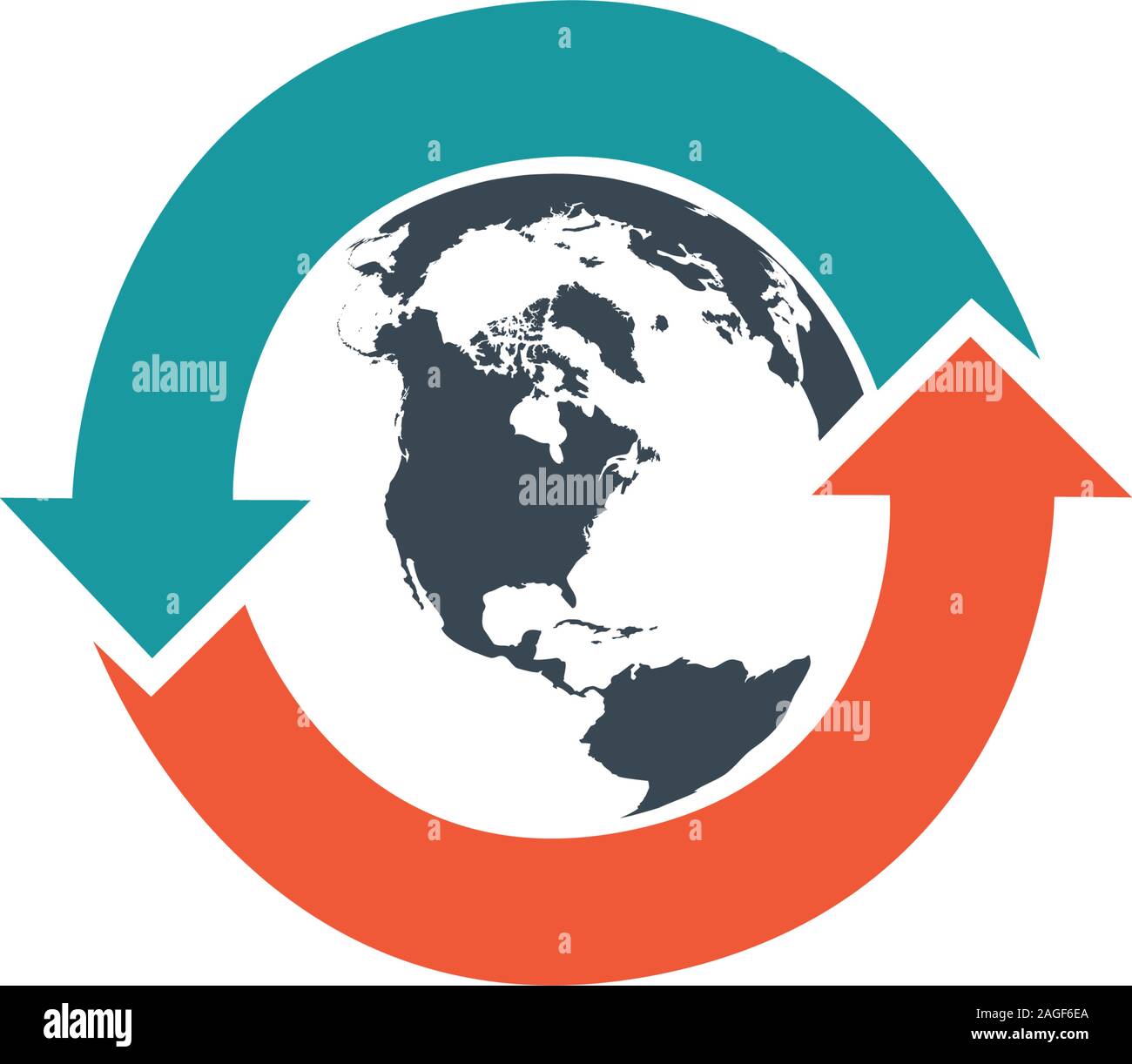 Globe or earth with arrows circle around, Stock Vector illustration ...