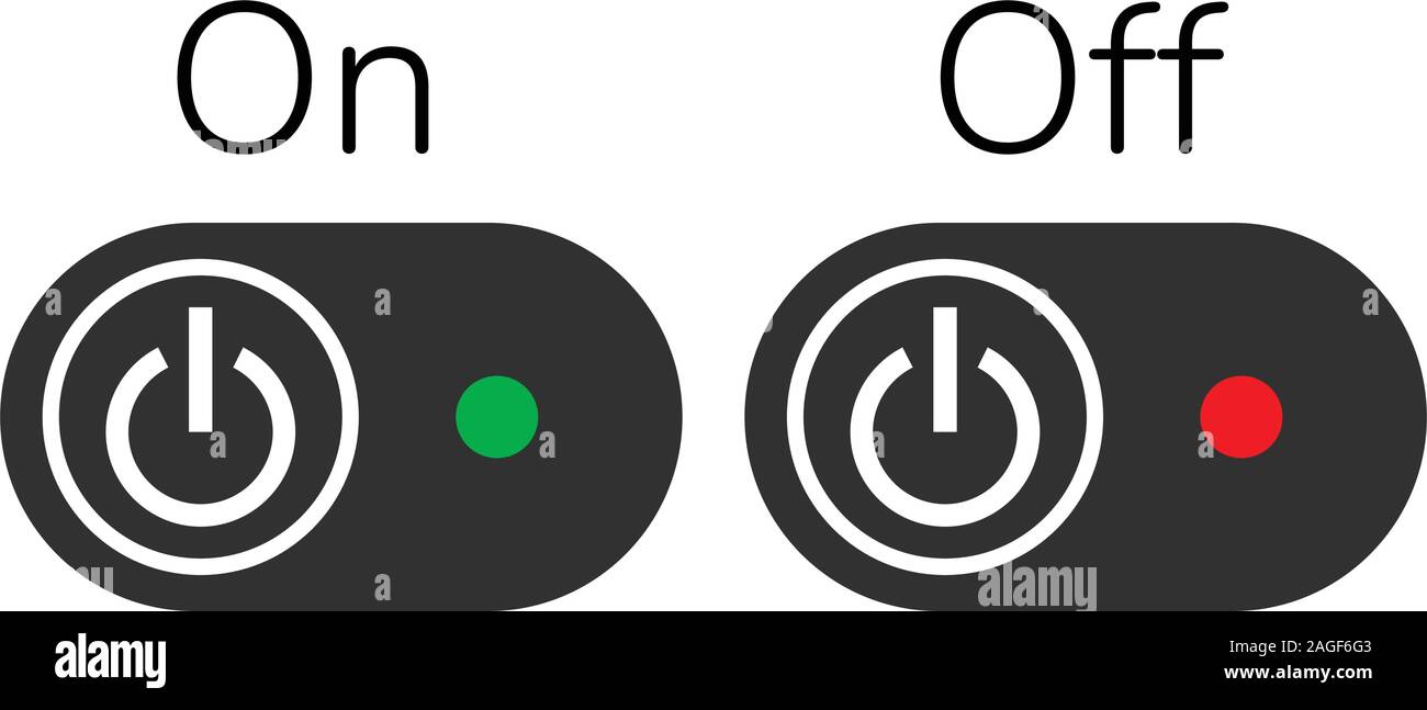 ON OFF Buttons or Switch with light indicator. Stock Vector ...