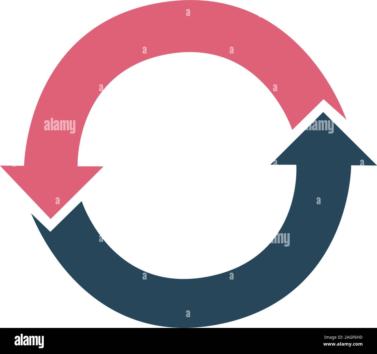 Business infographic design concept with two arrows life cycle diagram ...
