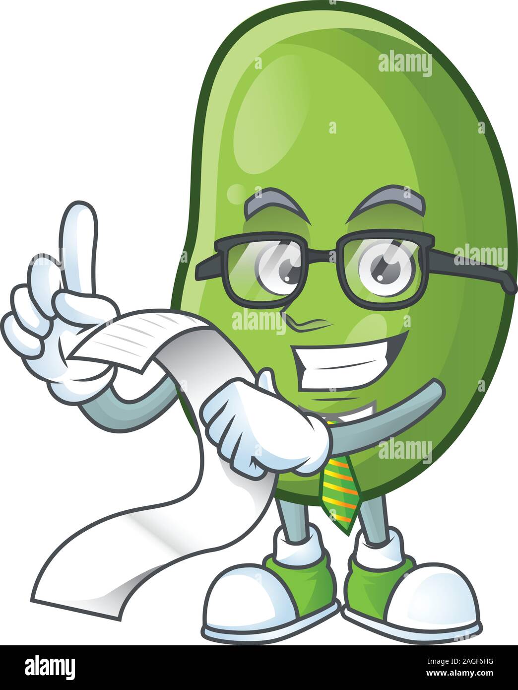 Funny face green beans cartoon with menu ready to serve Stock Vector ...
