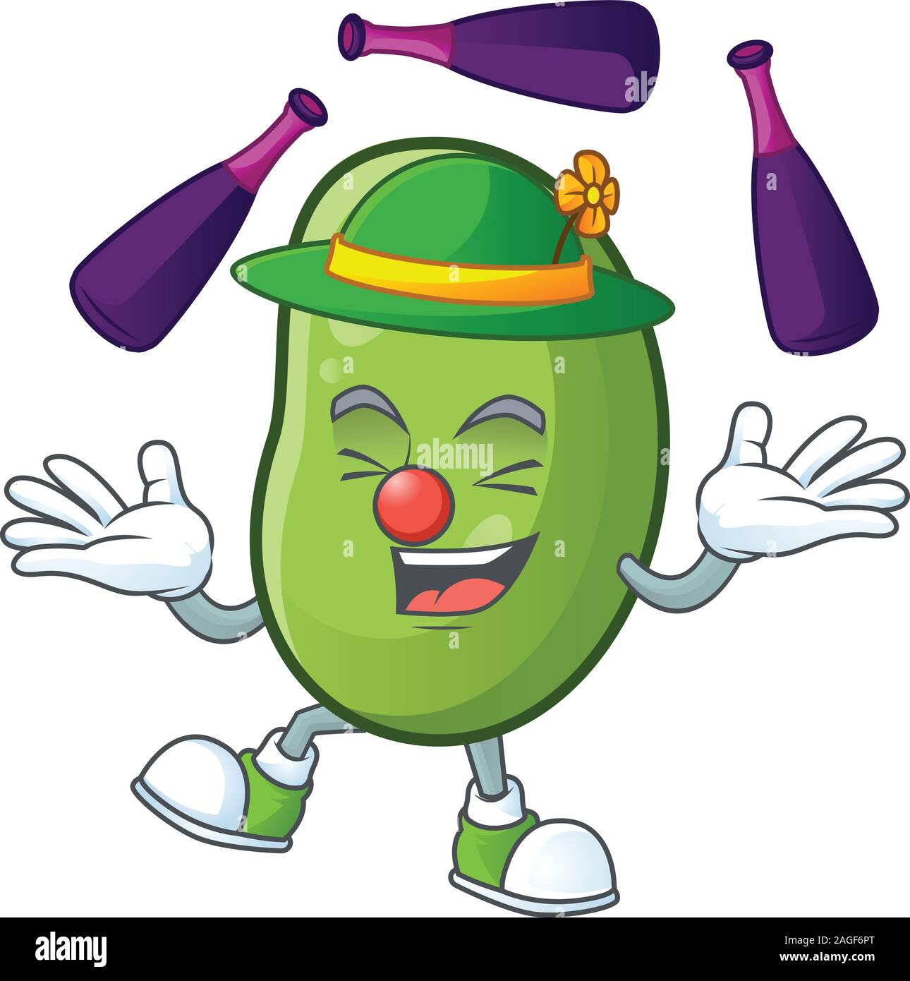 Cute and cool Juggling green beans cartoon character Stock Vector Image ...