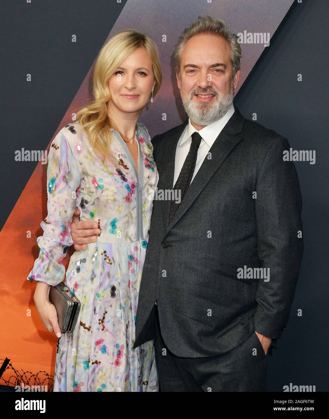 Los Angeles, USA. 18th Dec, 2019. Sam Mendes,- director, Alison Balson ...