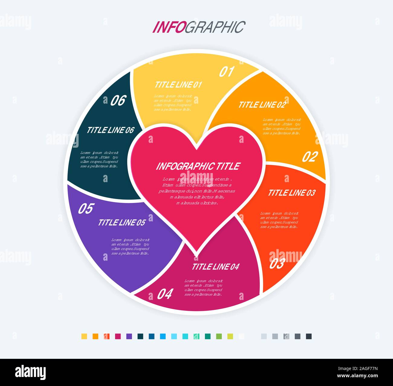 Colorful diagram, infographic template. Love infographic template with ...