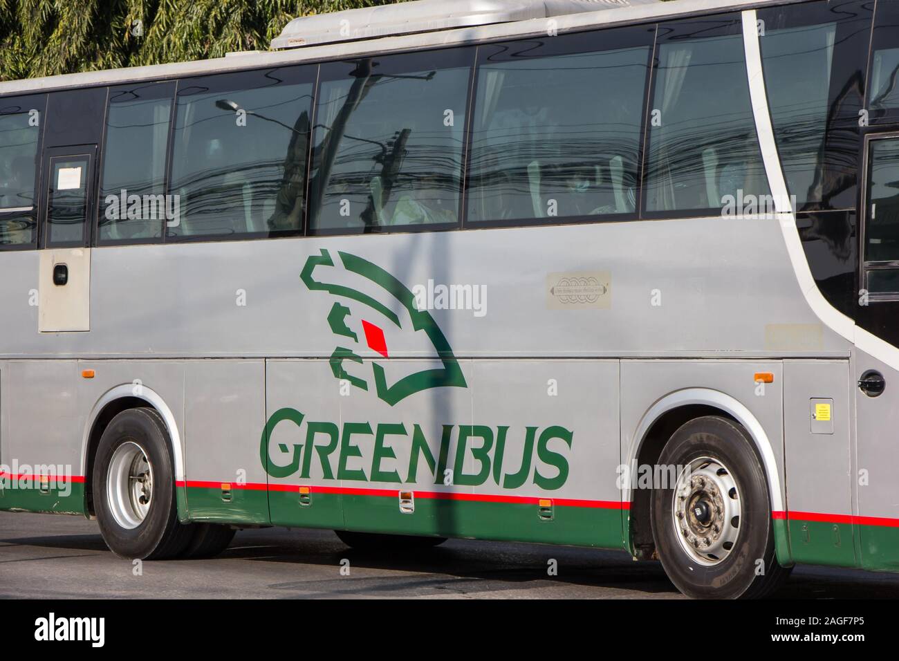 Chiangmai, Thailand - December 14 2019: Bus of Greenbus Company. Green ...