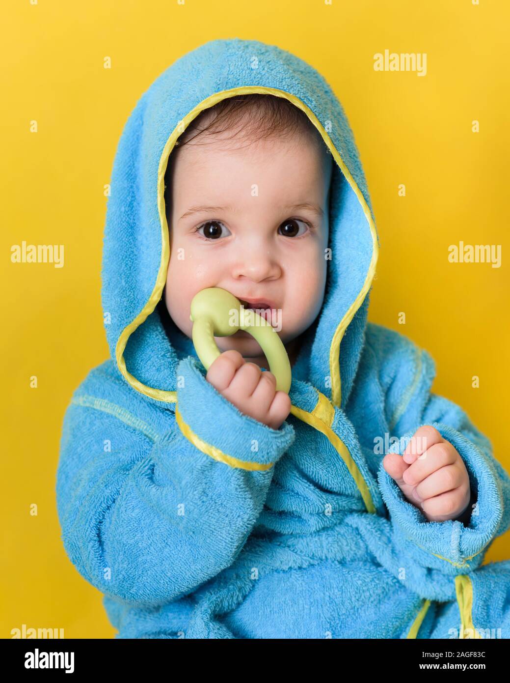 Baby blue bath robe hi-res stock photography and images - Alamy