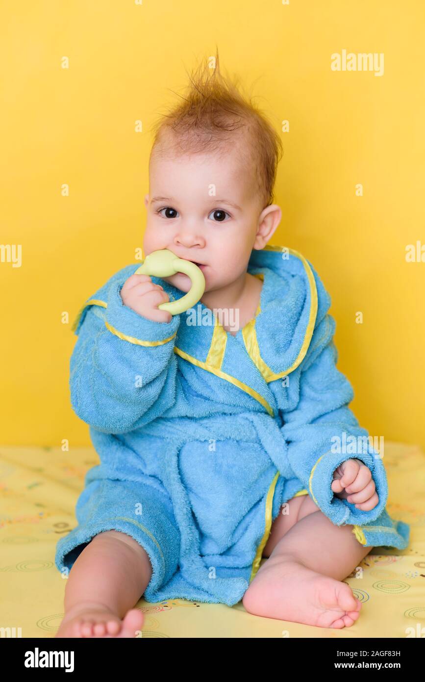 Baby blue bath robe hi-res stock photography and images - Alamy
