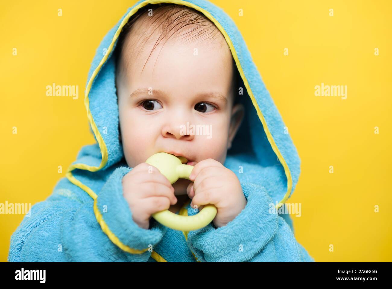Baby blue bath robe hi-res stock photography and images - Alamy