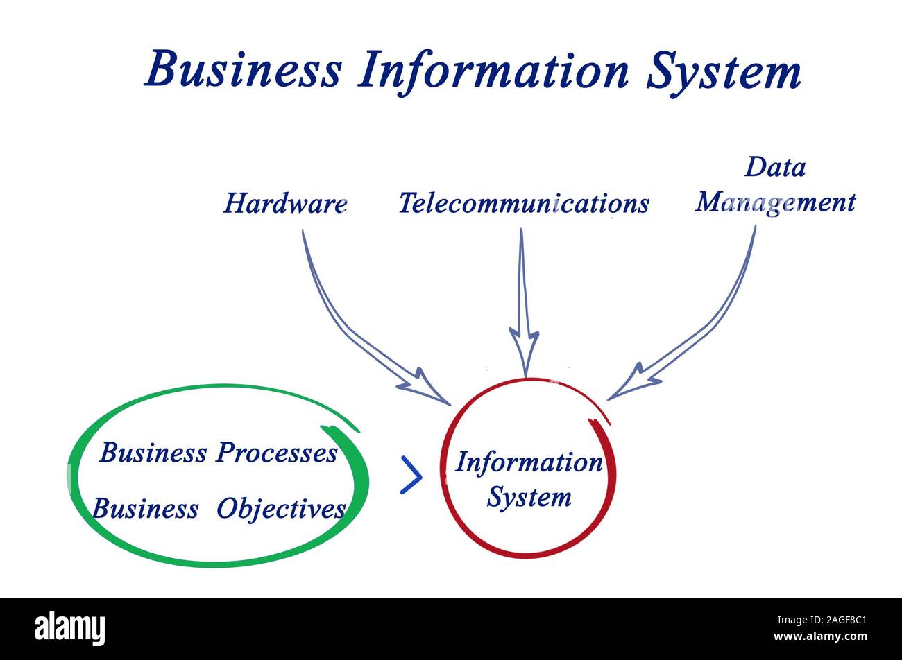 Diagram of Business Information System Stock Photo - Alamy