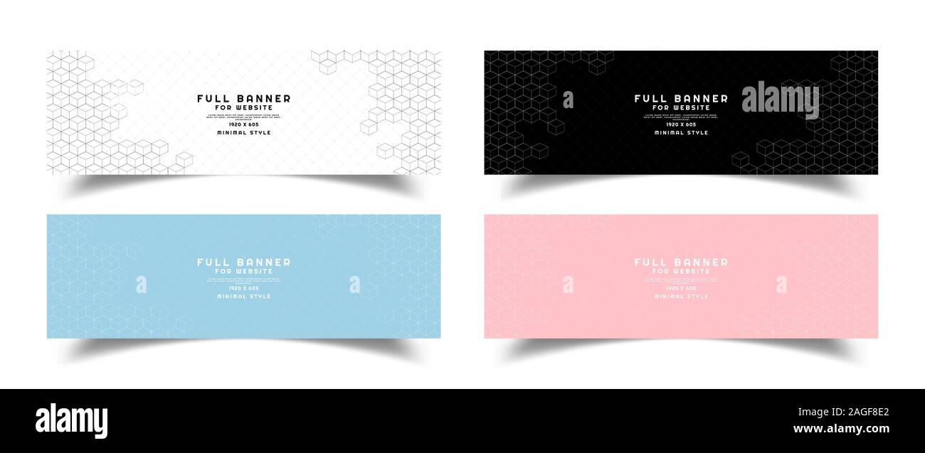 Full Banner for website minimal style abstract hexagon modern art ...