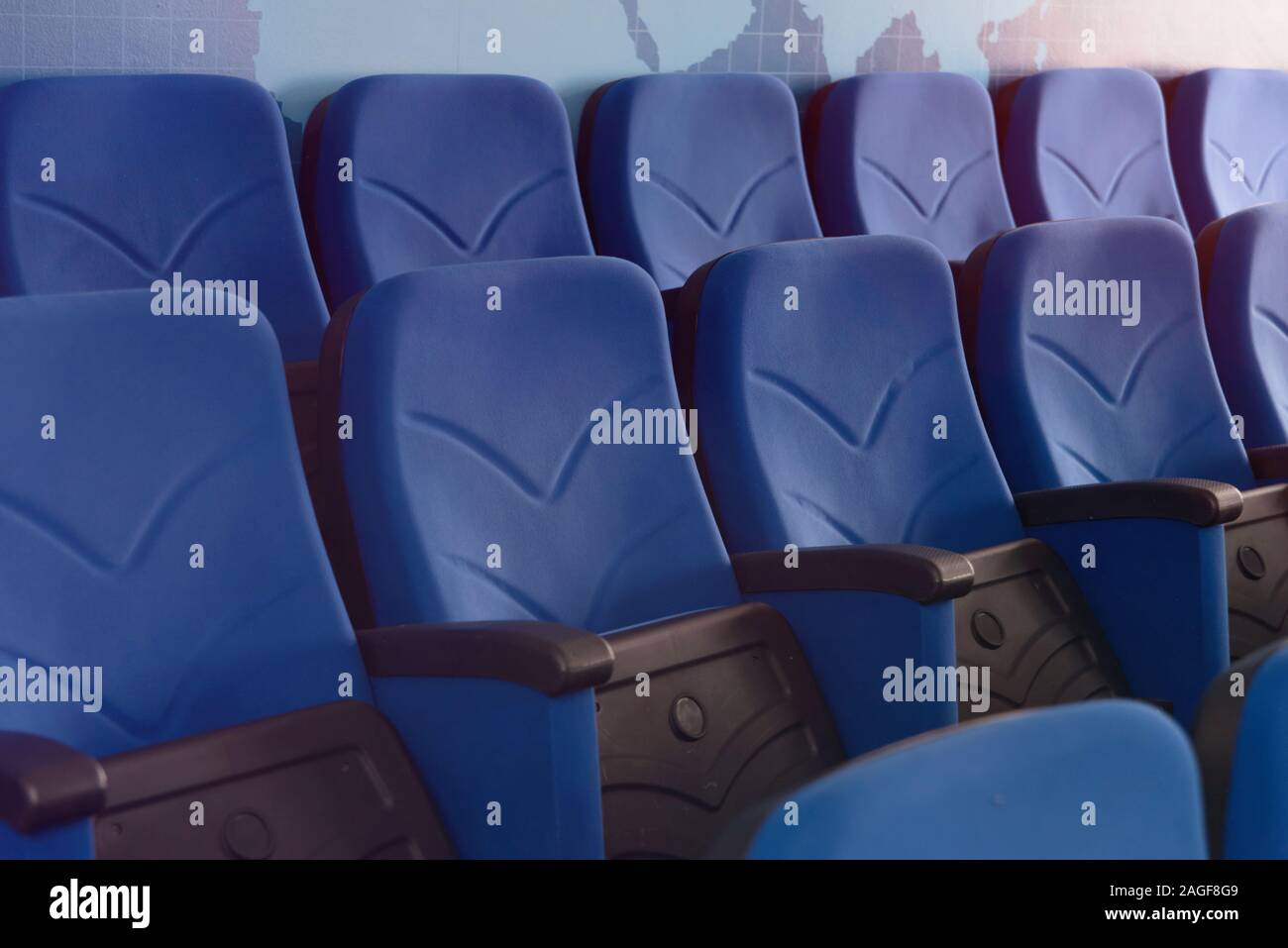 Conference hall or seminar room, row of empty seat in auditorium or ...