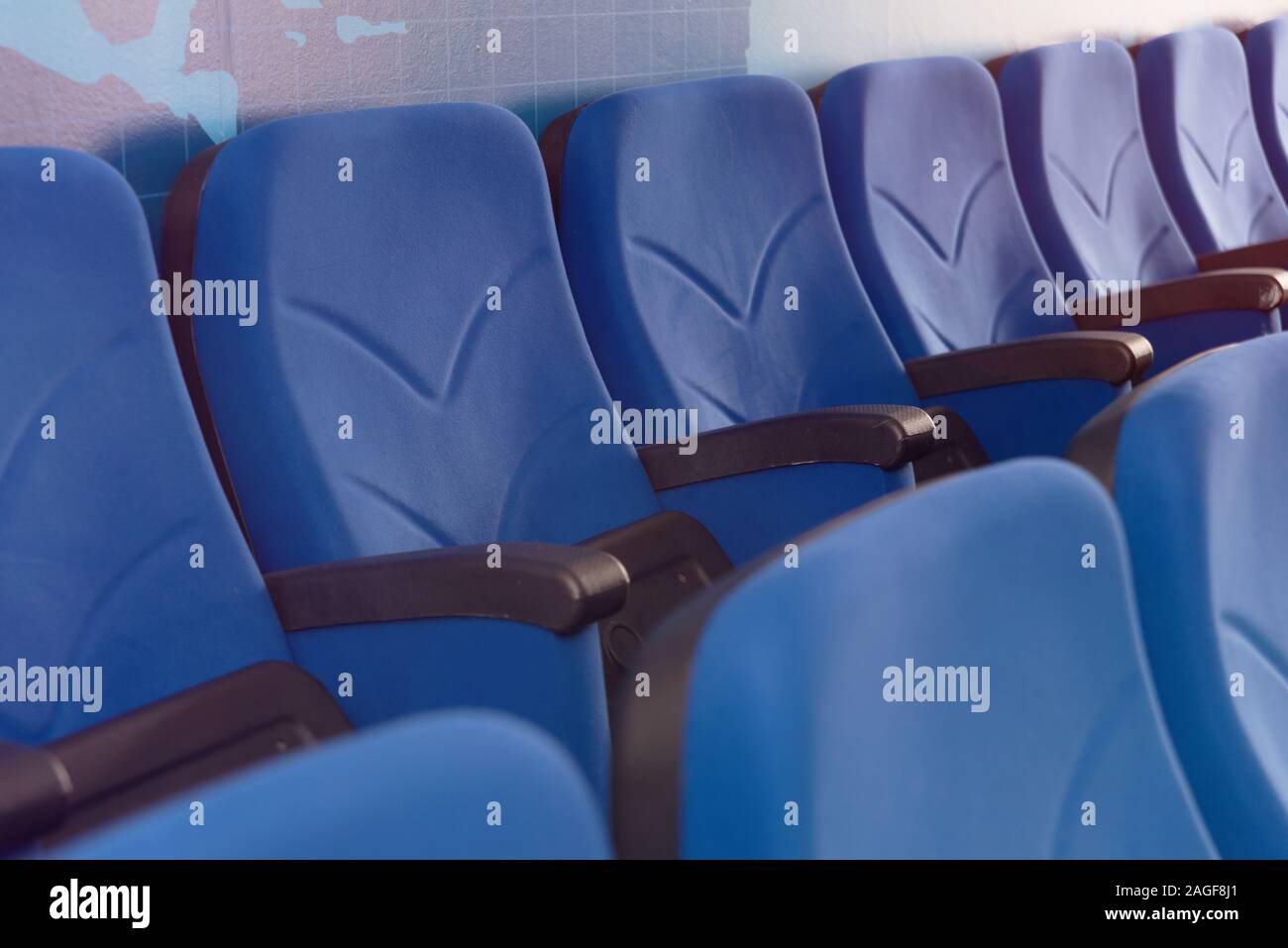 Conference hall or seminar room, row of empty seat in auditorium or ...
