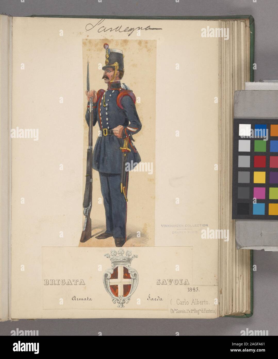 Italy Italian soldier. Sardinia, 1843-1845; Italy Italian soldier ...