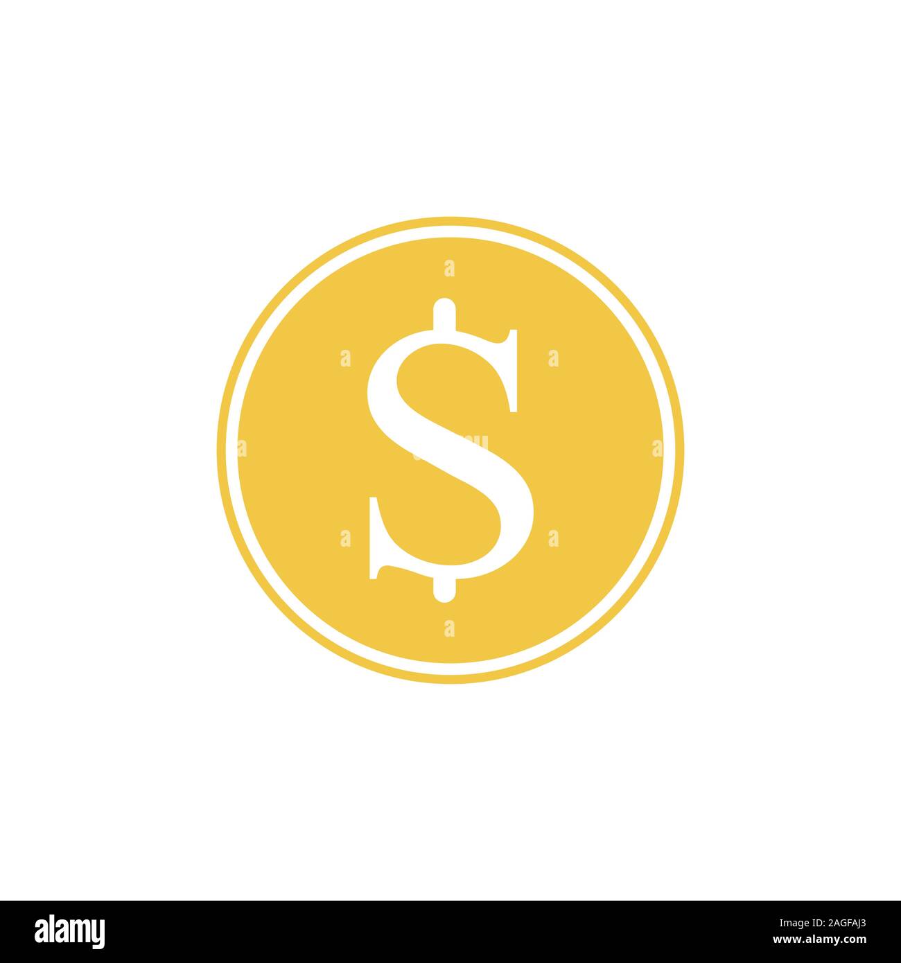 Golden symbol of the dollar. Vector illustration. Golden dollar symbol ...