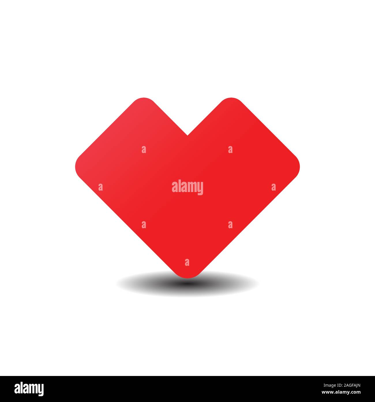 Red Heart Icon vector. Color simple flat icon on white background Stock ...