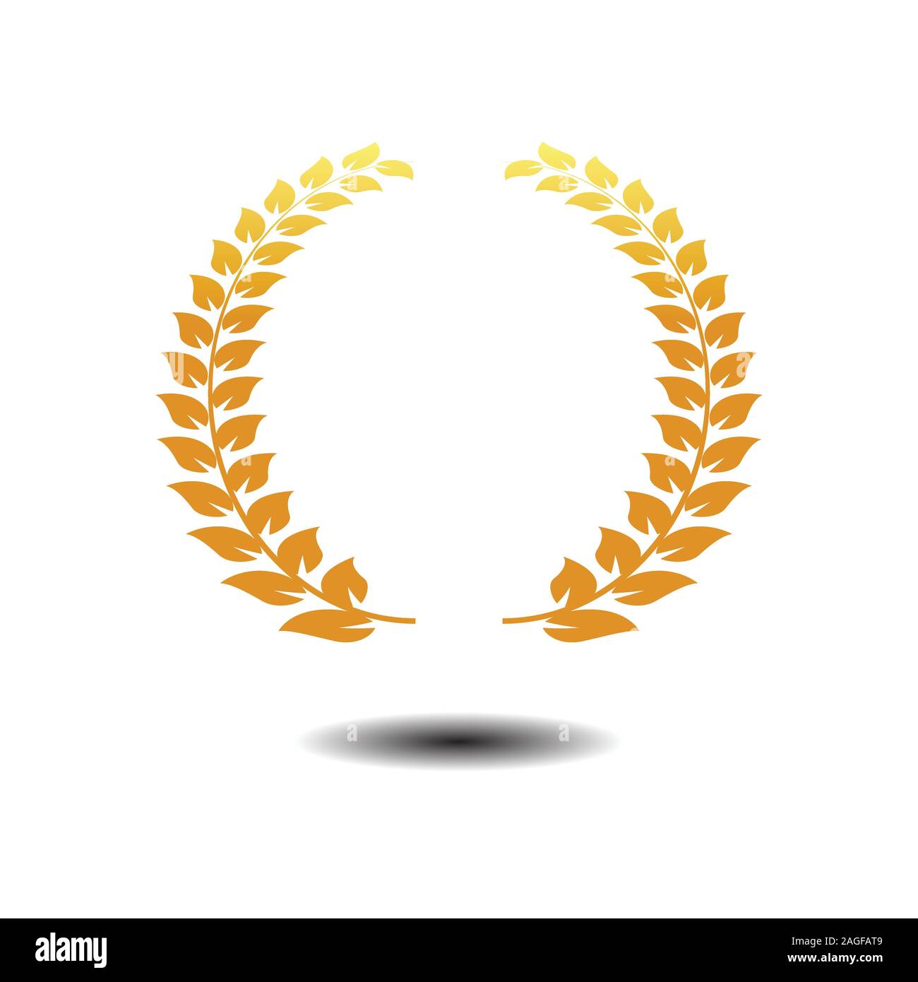 laurel wreath icon vector . Gold symbol icon on white background. eps ...