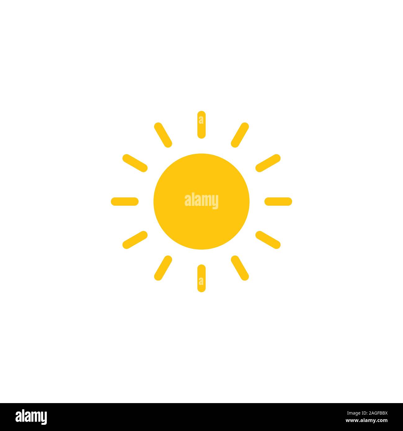 sun flat vector icon isolated on white background. eps 10 Stock Vector ...