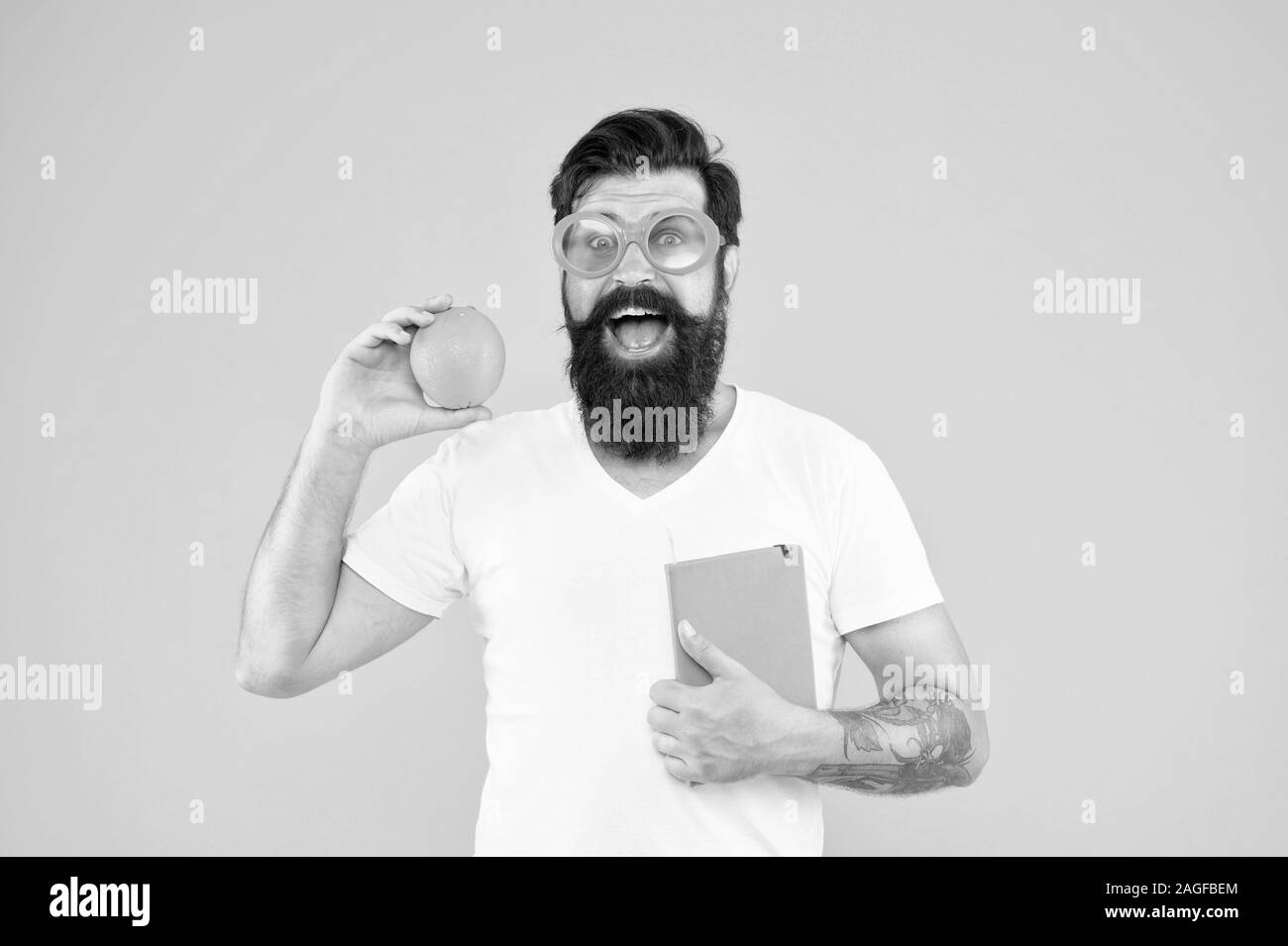 Total orange. Guy long beard likes orange color. Vitamin source. Bright ...