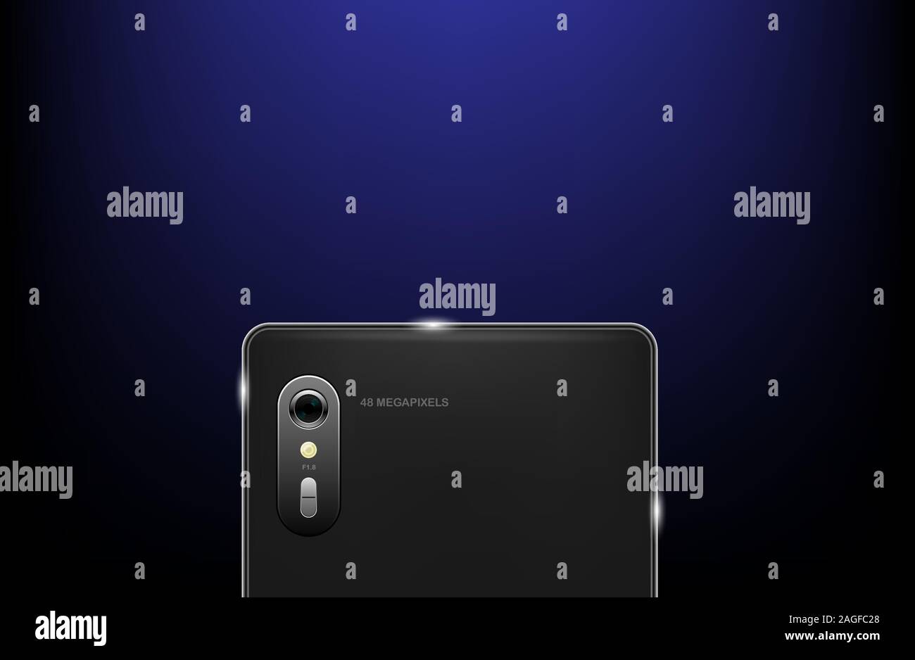 Realistic back camera on the smartphone, vector illustration camera 48 ...