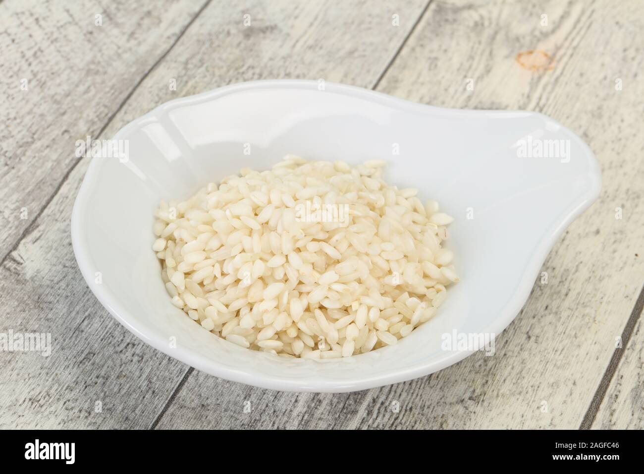 Raw Arborio rice for Italian risotto Stock Photo - Alamy