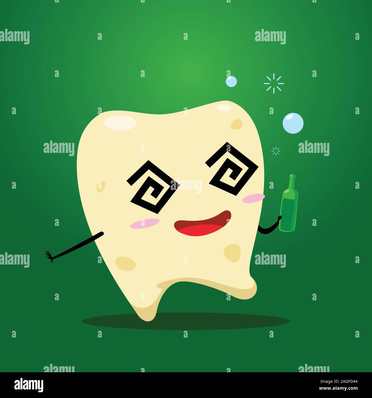 yellow tooth drink alcohol. Isolated Vector Illustration Stock Vector ...