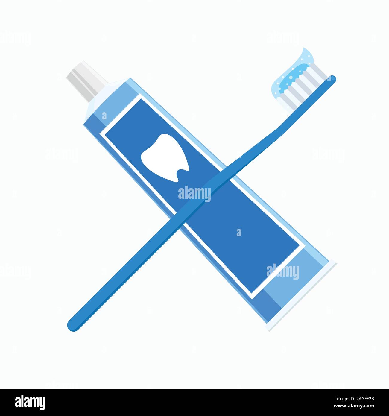 toothpaste and toothbrush crossed sign Stock Vector Image & Art - Alamy