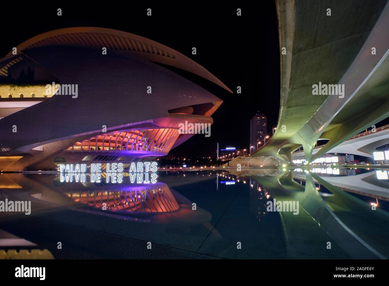 Valencia city at night (Spain Stock Photo - Alamy