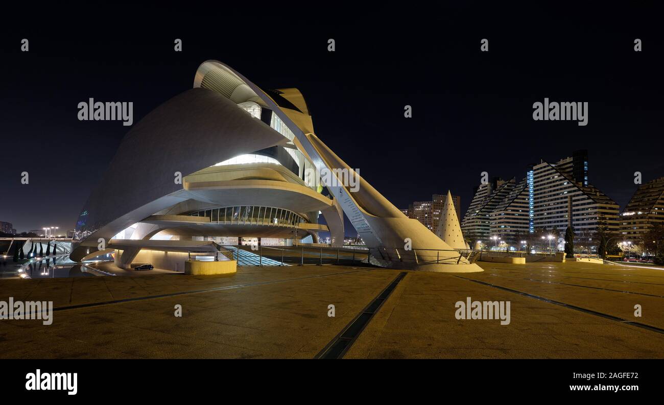 Valencia city at night (Spain Stock Photo - Alamy