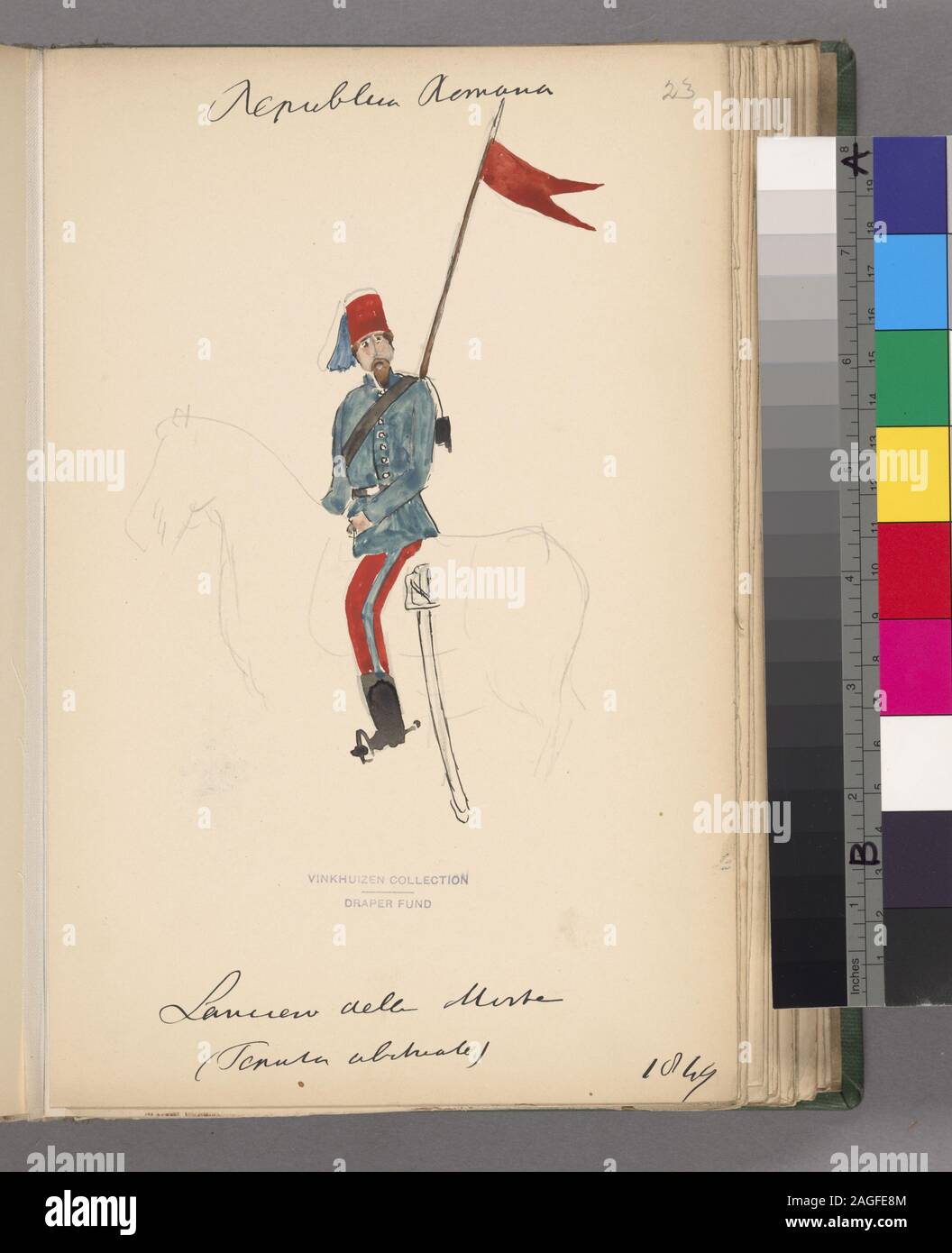 Italy Italian soldier, 1849; Italy Italian soldier, 1849 Stock Photo ...