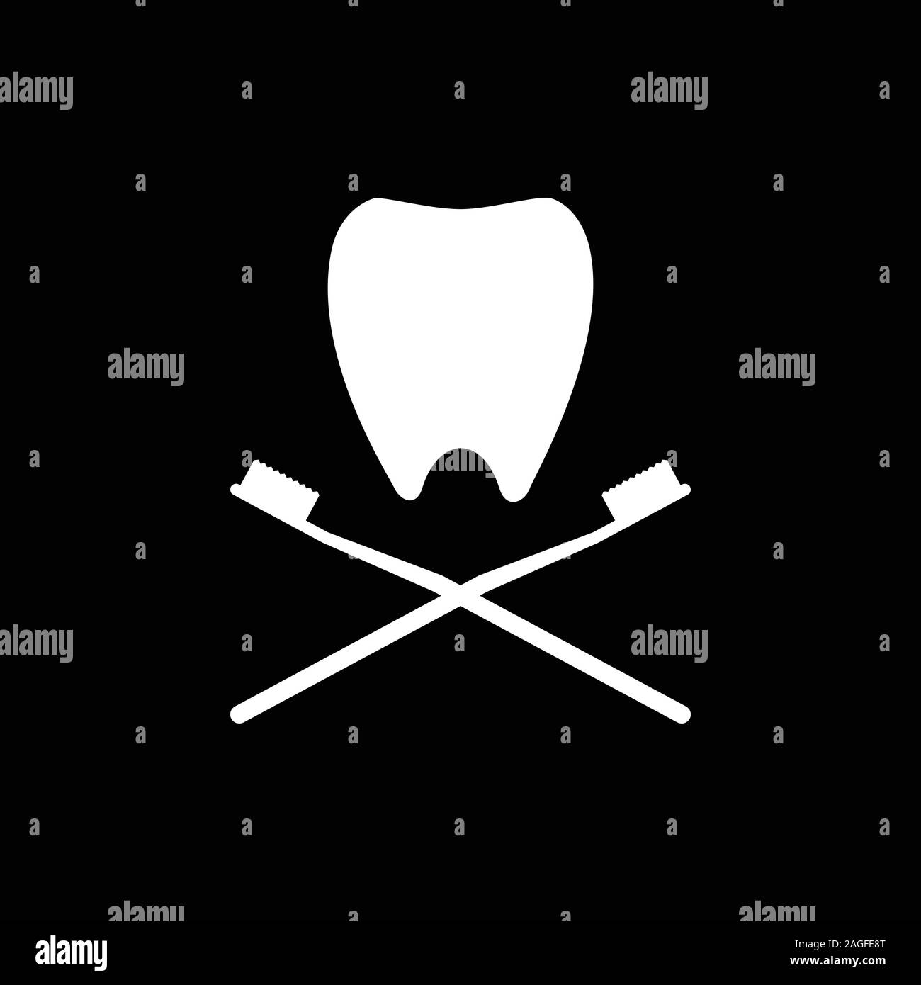 Tooth isolated on black Stock Vector Images - Alamy