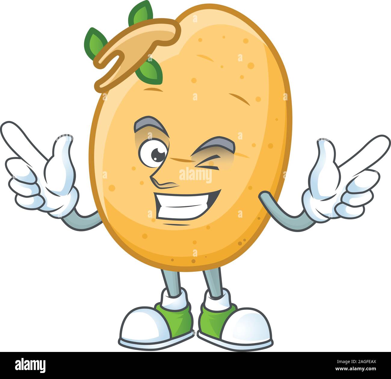 Funny sprouted potato tuber cartoon character style with Wink eye Stock ...