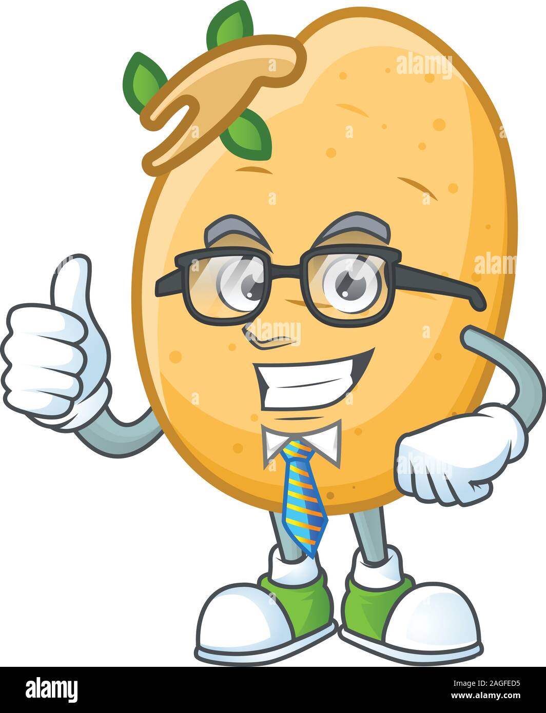 Cool Businessman sprouted potato tuber cartoon character design Stock ...
