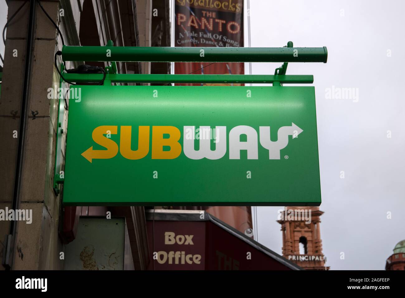 Billboard Subway Restaurant At Manchester England 2019 Stock Photo - Alamy