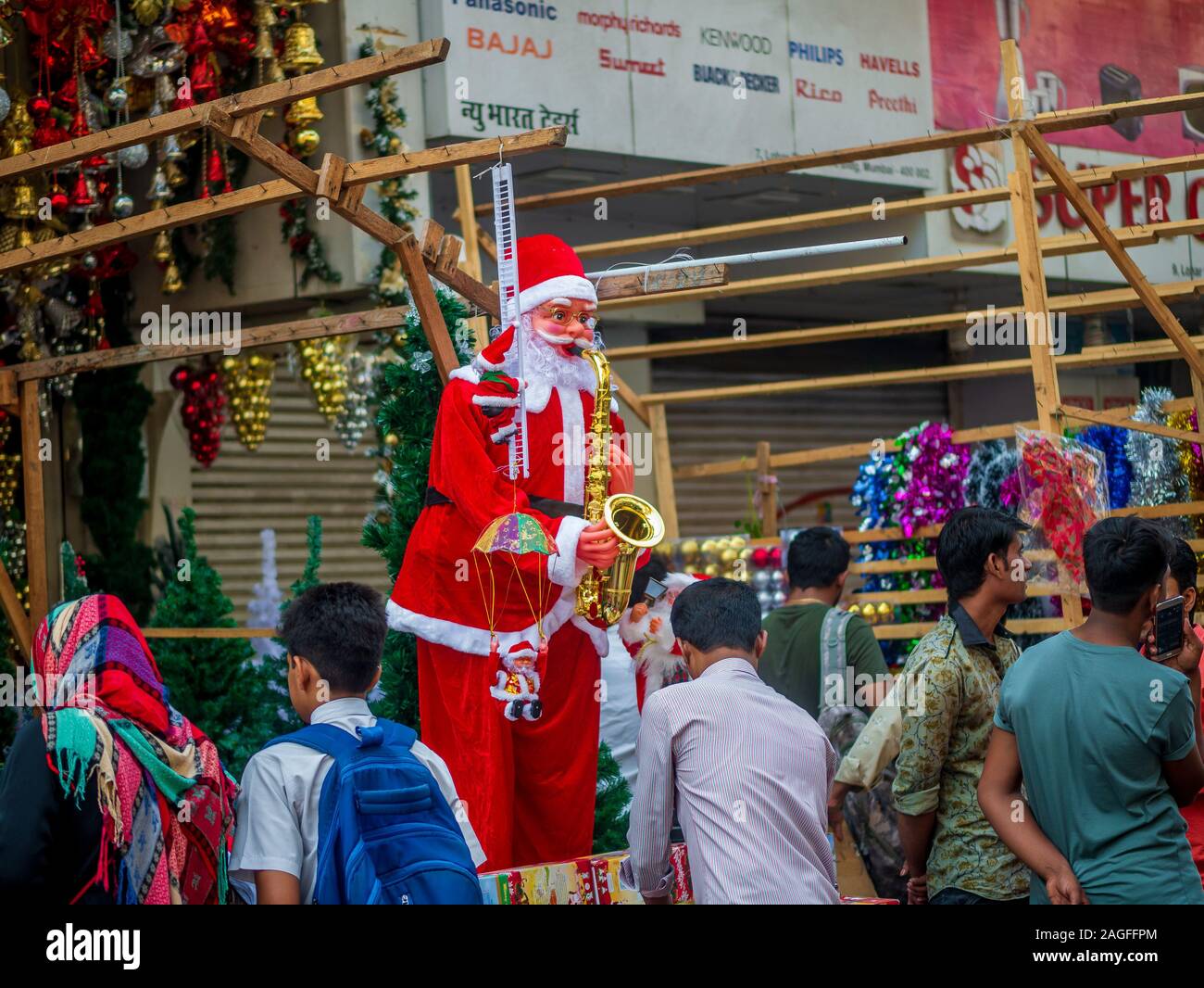 Mumbai, India - December 18, 2019: Christmas Santa statue located at ...