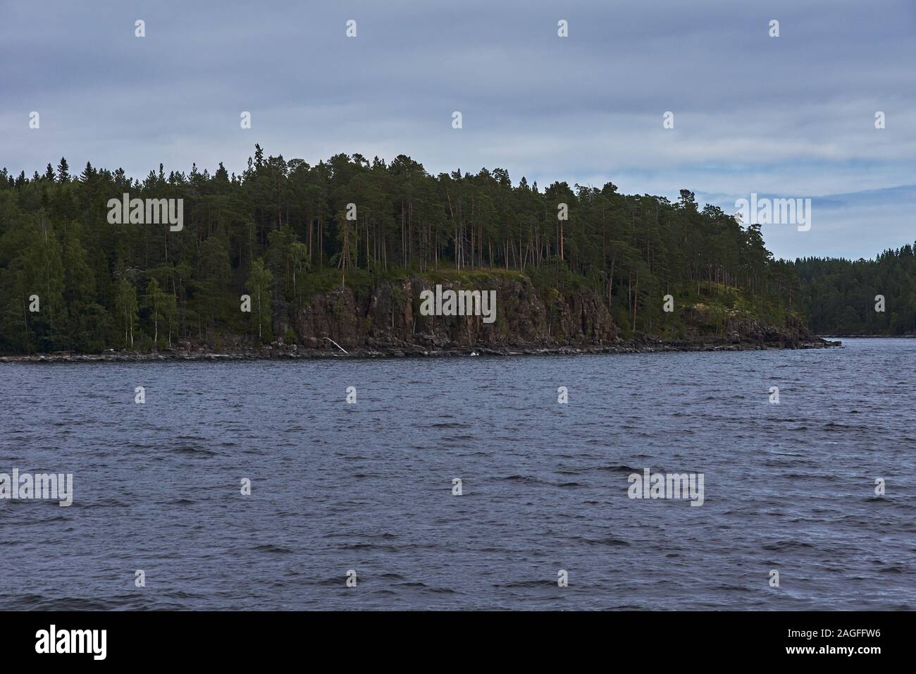 The nature of Karelia.Typical Karelian landscape on the island of ...