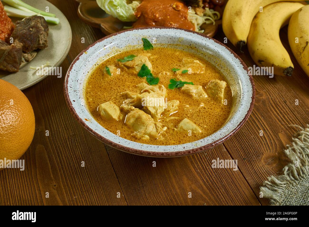 Groundnut Stew, Ghanaian cuisine, Traditional assorted African dishes ...